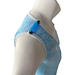 Haian PVC AB Unisex Snap Through Crotch Romper (Large, Transparent Blue)