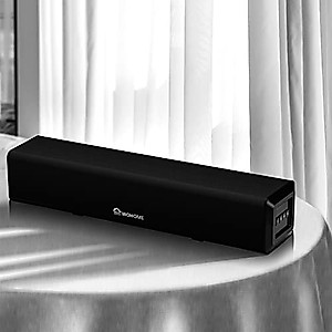 Wohome Small Sound Bars for TV, 50W 16-Inch Ultra Slim Mini Surround Soundbar Speakers System with Wireless Bluetooth 5.0 Optical AUX USB Connection, 5EQs, for 4K & HD TVs, Model S66 (16INCH)