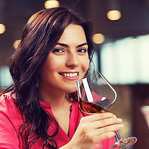 LLESSOO Red Wine Glasses Set of 4,Large Hand Blown Crystal Glasses- 23 OZ Burgundy Glasses With Wine Stopper and Pourer,Best for Wine tasting,Perfect Gifts, Anniversary or Birthday Gift