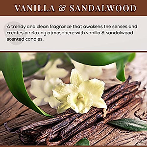 Blessed Is She - Sandalwood & Vanilla Scented Glass Candle Jar with Lid - 7.2 Oz | 100% Natural  Soy Wax with Wood Wick Candles | 70-84 Hours Long Burning Candles for Home Scented