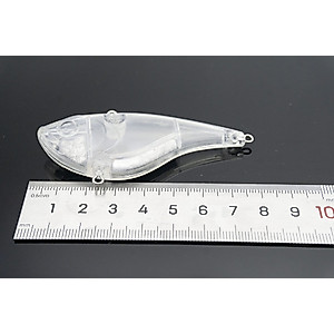 10PCS Unpainted Lure Blanks VIB 19.08g 8cm with 6mm Free Fishing Eye Crankbait Simulation Blank Body Clear Hard Baits Trout Salmon Swimming Sea Bait Topwater Freshwater Plastic Minnow Lure 6088 6mm