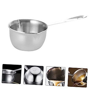 RORPOIR Stainless Steel Boiler Pot for Melting Butter Chocolate and Cheese Versatile Kitchen Oil Heating Bowl with Strainer and Frying Basket for Efficient Cooking and Oil Filtering
