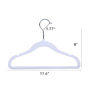 veeyidd Kids Velvet Clothes Hangers, Non Slip Baby Hangers White (11.6" Inch - 40 Pack)