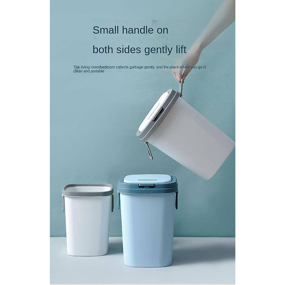 NA Push-Type Household Trash can Living Room Bathroom Kitchen Bedroom Office 8L 13L