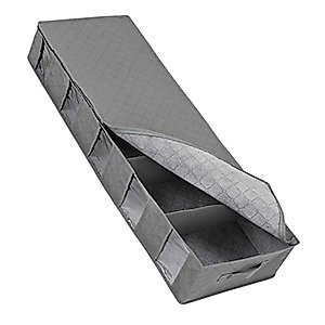 STOBAZA 1pc box Container Bed Bins Storage Quilt Dividers Capacity Clothes Gray Under Bags Non-woven Zipper and Shoe Divider Cloth for with Toys Clothing Practical Case