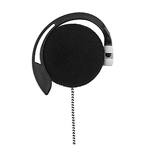 Gilroy Universal 3.5mm Plug Wired Sport Gaming Clip On Earphones Headphones Headset with Over-Ear Hooks for Smartphones Computer Tablet Laptop White