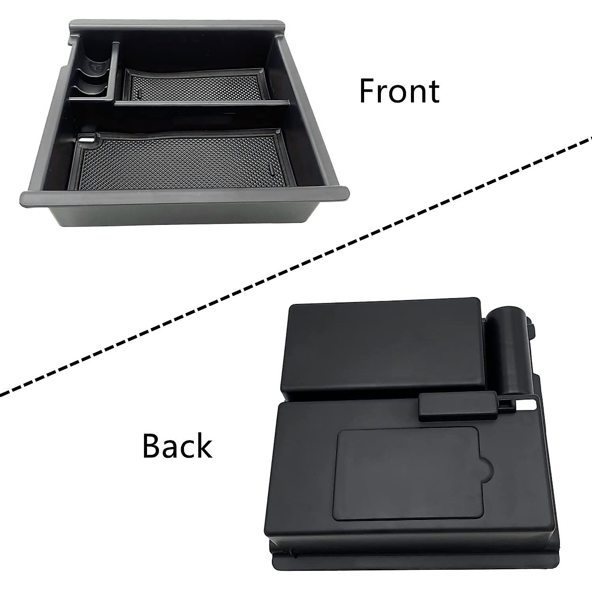 JOJOMARK Compatible with Toyota Tacoma Accessories Center Console Tray Organizer Armrest Box Secondary Storage Fits for Tacoma 2023 2022 2021 2020 2019 2018 2017 2016 (Black)