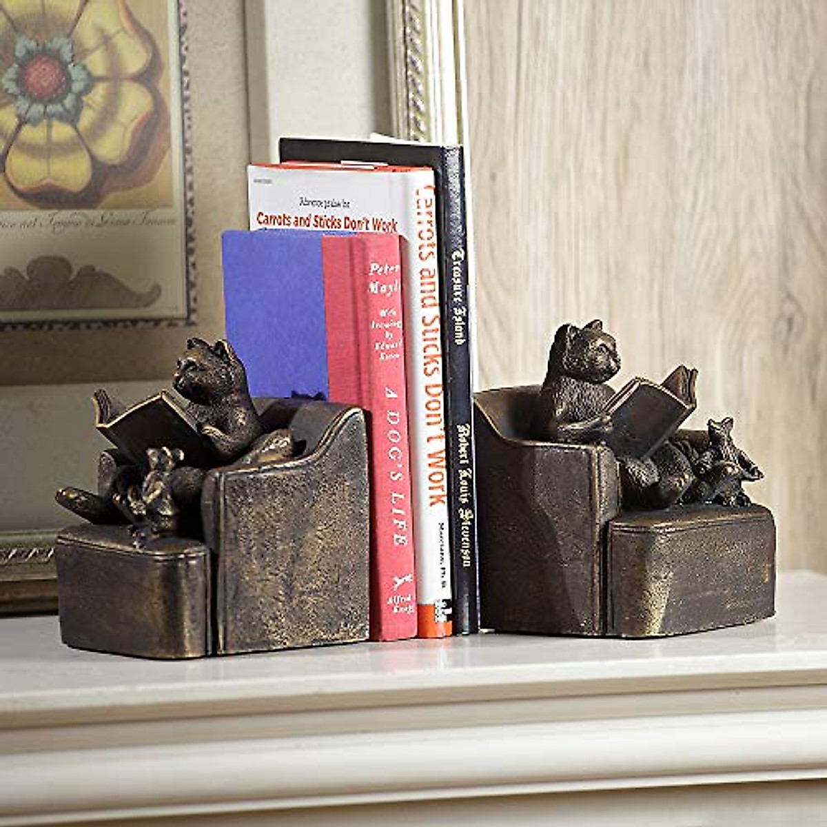 SPI Home Reading Friends Cat & Mouse Bookends Pair