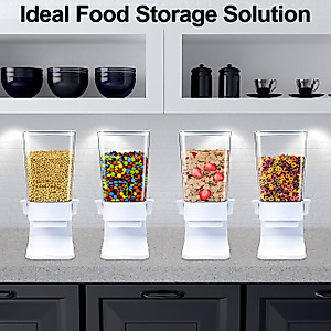 Zeadesign Cereal Dispenser Countertop 2Pc, Cereal Containers Storage, 5L Organization and Storage Containers for Kitchen, Dry Food Dispenser for Rice, Grains, Nuts, Snack,Oatmeal, Pet food, White