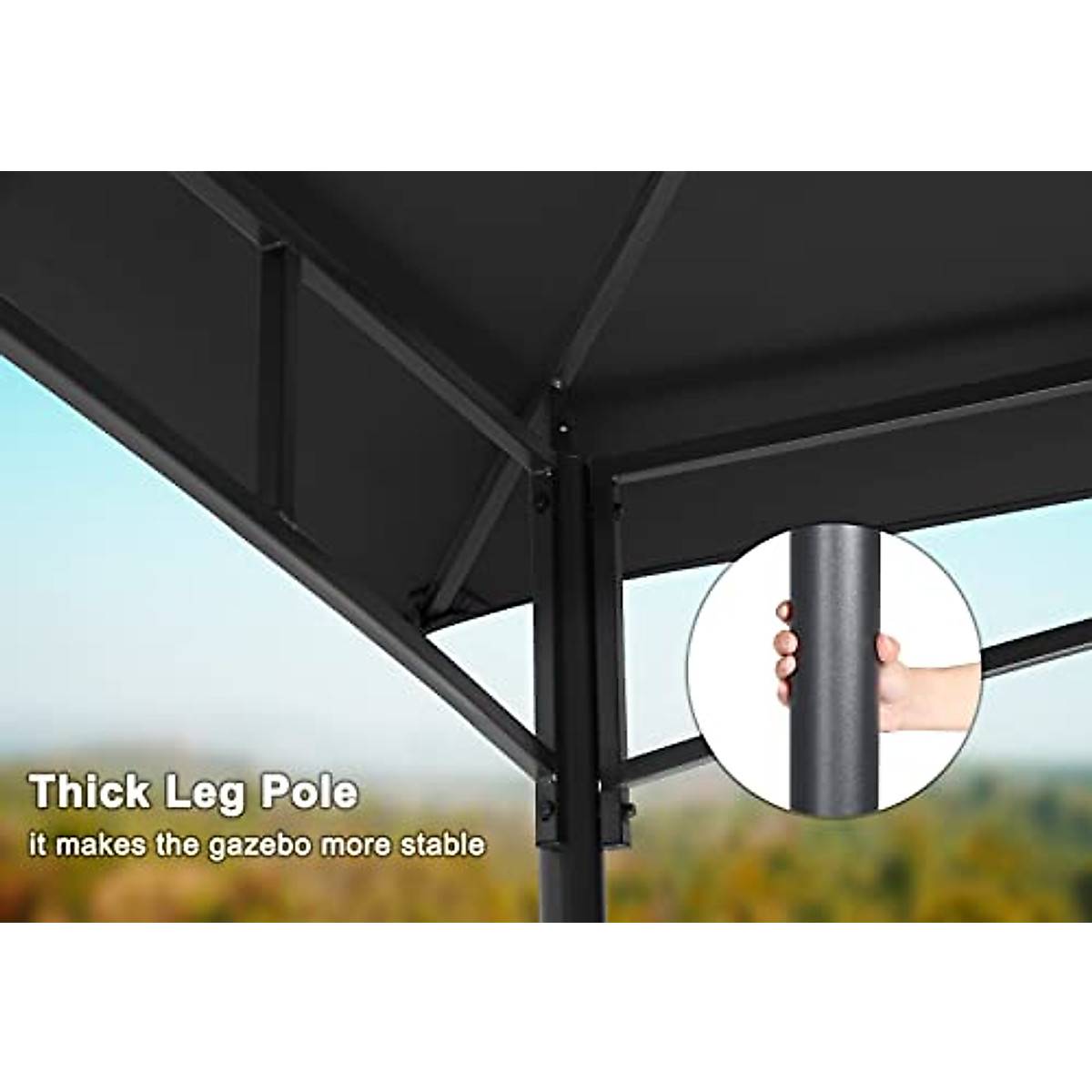 MASTERCANOPY Outdoor Garden Gazebo for Patios with Stable Steel Frame and Netting Walls (10x10,Black)