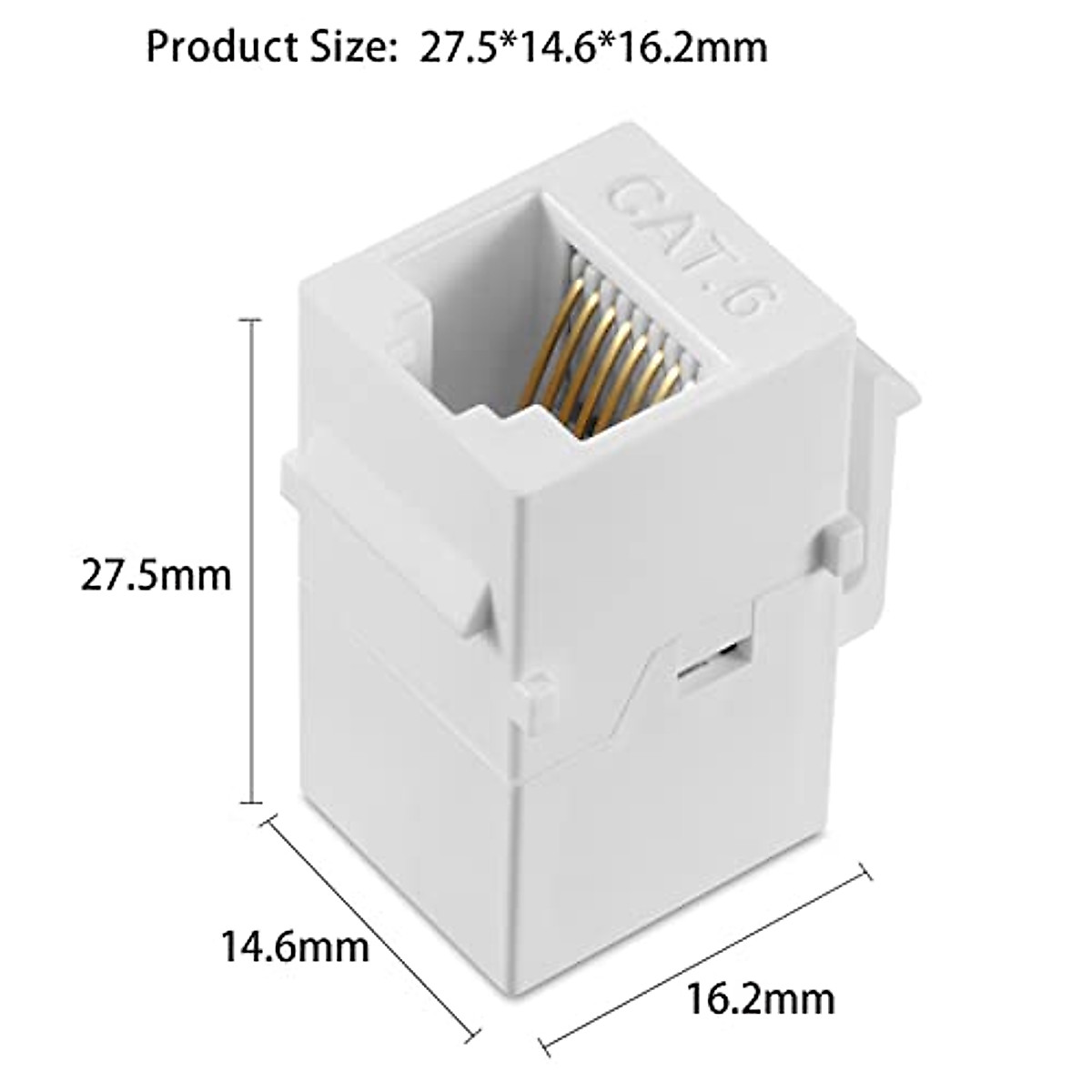 Ethernet Keystone,Cat6 Coupler Jack Network Cable Female to Female Jack，Compatible with Cat7 Cat6 Cat6a Cat5e Cat5-10 Pack White