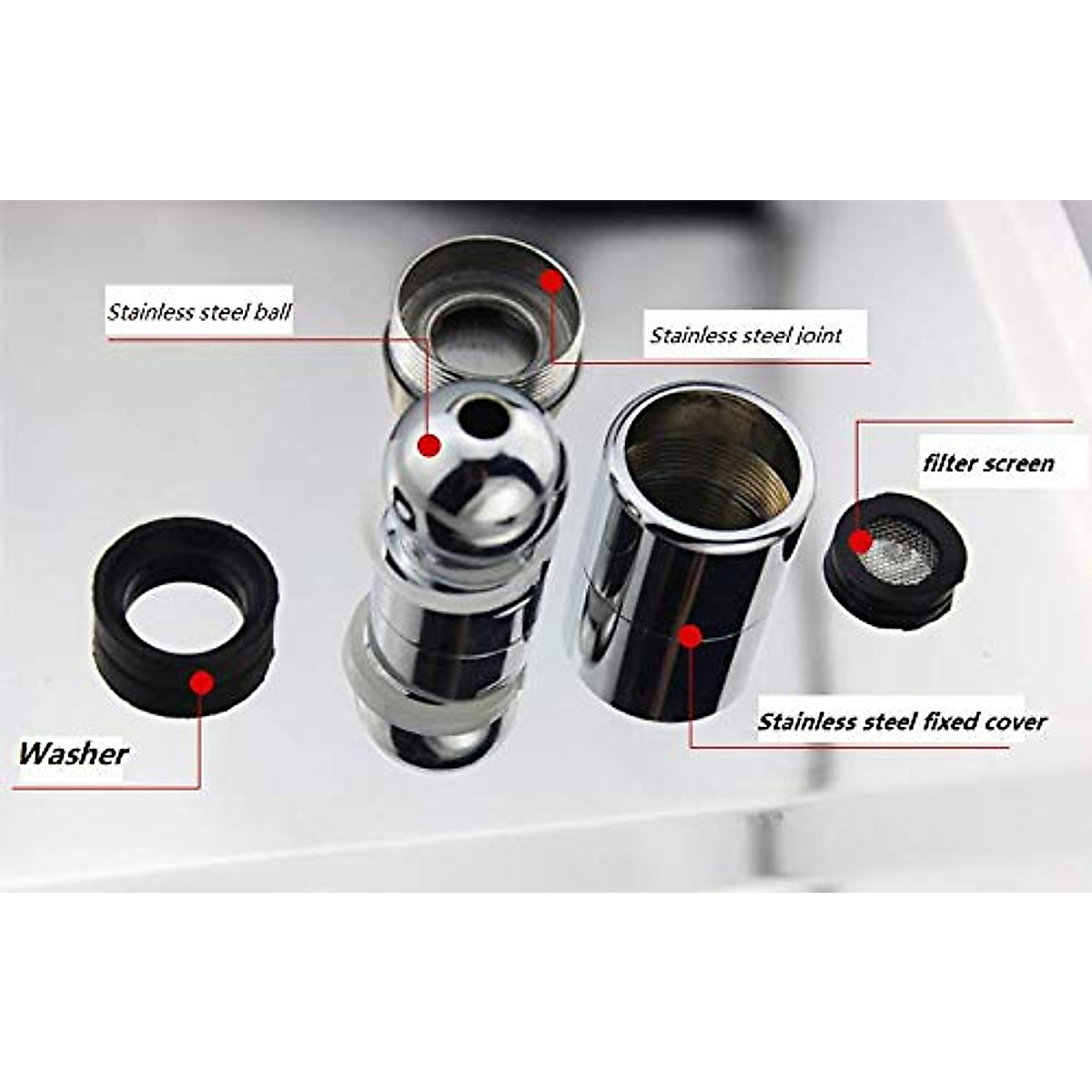 Luxury Round Rain Shower Head Large Stainless Steel High Pressure Shower Head Ultra Thin Rainfall Bath Shower with Silicone Nozzle Easy to Clean and Install (6 INCH)