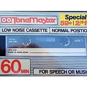 ToneMaster 60 min Low Noise Cassette For Speech or Music