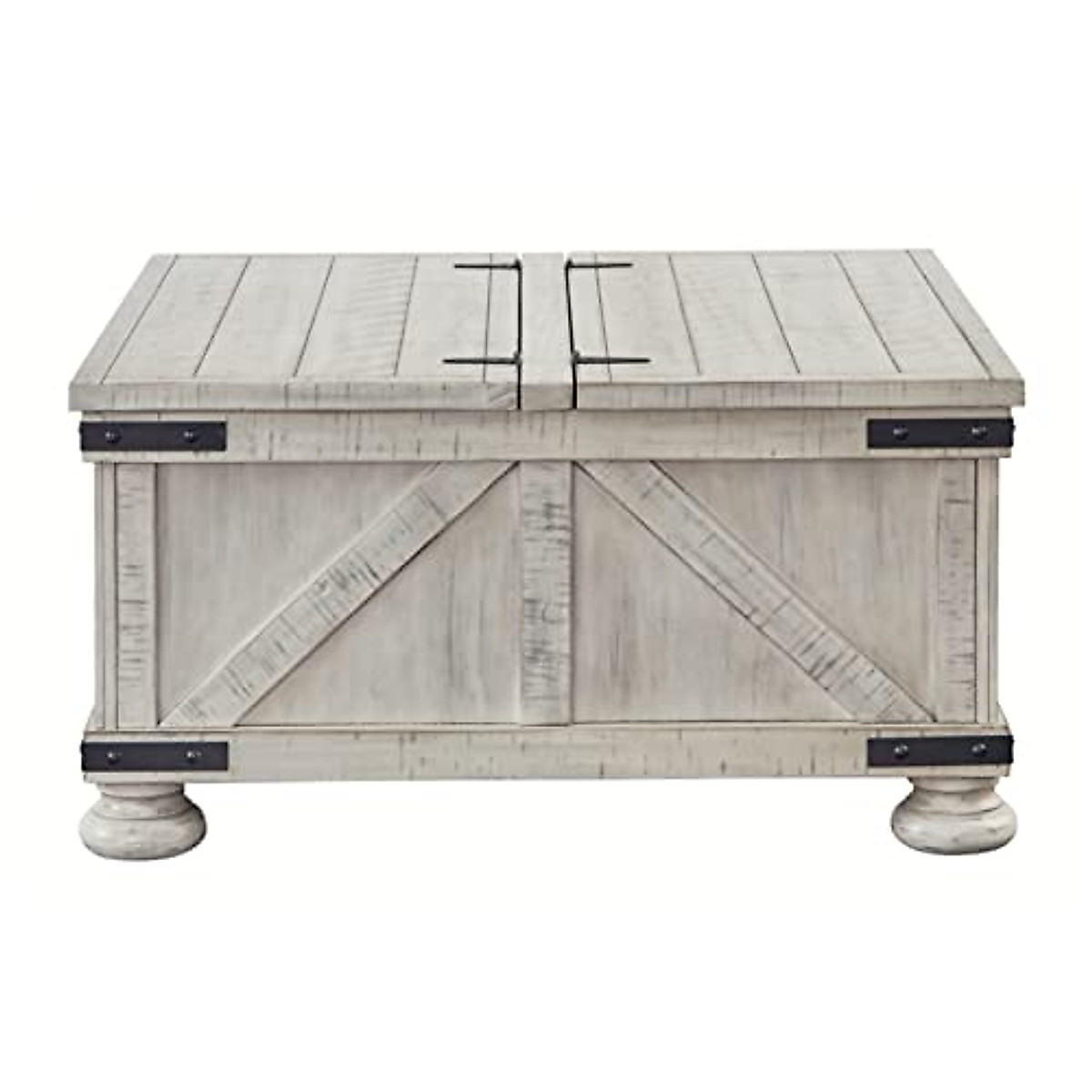 Signature Design by Ashley Carynhurst Casual Cocktail Table with Storage, Whitewash