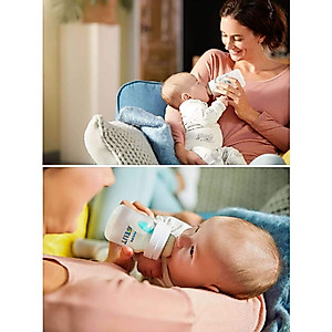 Philips AVENT SCF400/34 Anti-Colic Bottle with Insert 4oz 3pk, Clear