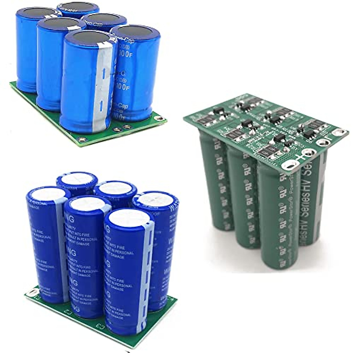 2.7V 100F Farad Capacitor 6PCS/1Set, Super Capacitor 16V 16.6F Automotive Super Farad Capacitor Module with Protective Board (Style 1 Double)