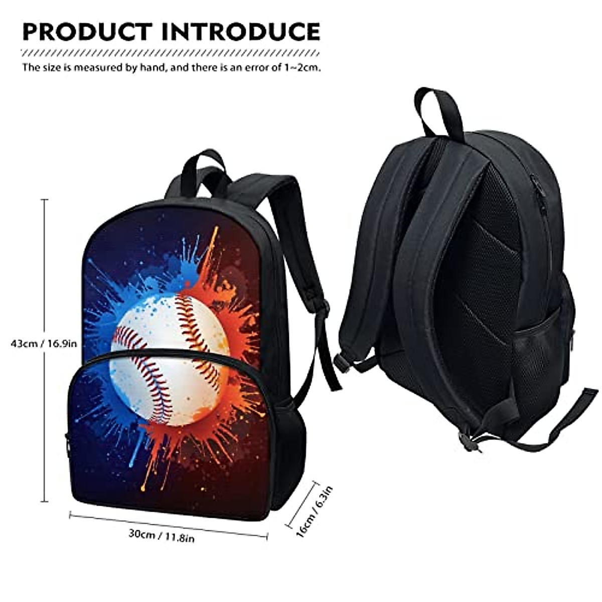 DMOYALA Ice and Fire Football Backpack for Girls Elementary School Kid Bookbag Aesthetic Preppy Girls School Bag Book Bag Laptop Daypack Rucksack