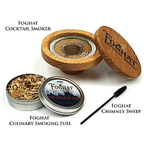 Foghat Cocktail Smoker with Bourbon Barrel Wood Shavings and Bourbon Resurrection Foghat Culinary Smoking Fuel Bundle