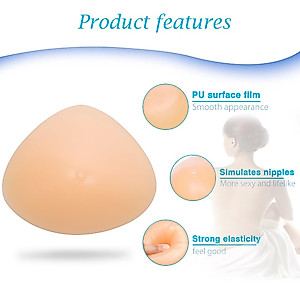 MERSTEYO Triangle Silicone Breast Forms Mastectomy Prosthesis Bra Pads Inserts Enhancers 1 Pair D+ Cup