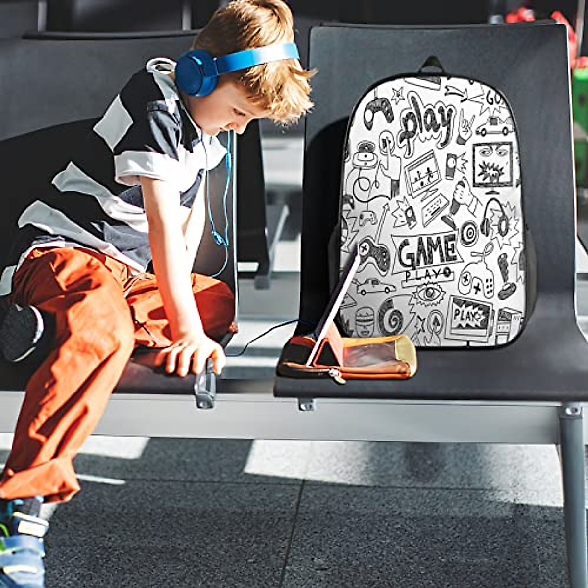 Rodeo 3D Waterproof Lightweight Bookbags,Cowboy Bucking Bull Western Sports American, 17" Bag Travel Backpack Full Size Zipper Bag for Boys Girls,Rust Beige