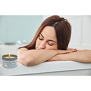 Alternative Imaginations White Sage Candle - All Natural Essential Oil Soy Wax Tin Candle - Aromatherapy Smudging Votive Made with Pure Salvia Blanca (White Sage) Oil - (6oz)