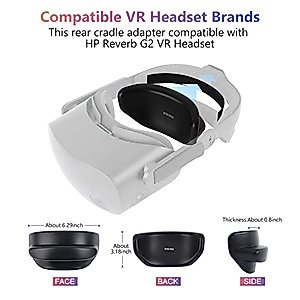 VR Head Rear Pad Replacement for HP Reverb G2 and Valve Index VR Headset Memory Foam Back Sponge Adjustable Portable Cradle Fit Small Head（Compatible with More Similar VR Headset）