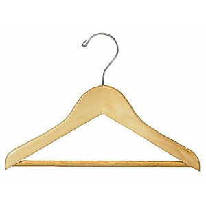 Only Hangers 11" Children's Wooden Hanger w/ Pant Bar [ Bundle of 25 ]