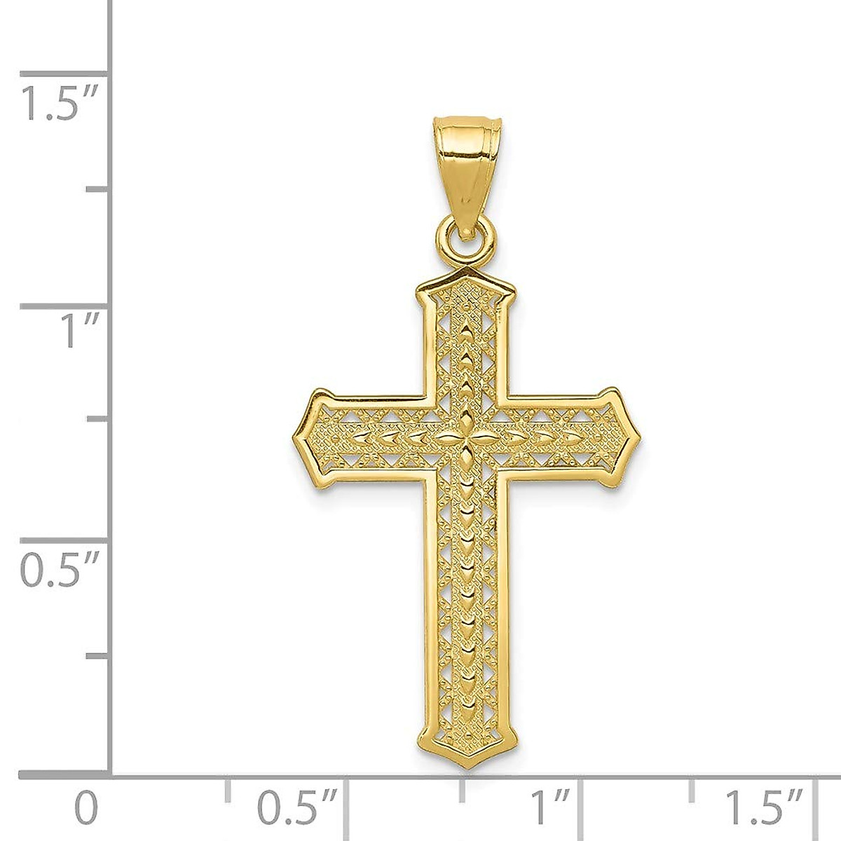 Solid 10k Yellow Gold Cross Pendant Charm - 35mm x 19mm - Jewelry Gifts For Women Wife Mom Gifts For Men Husband Dad