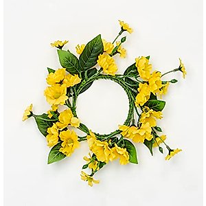 Worth Imports 10" Yellow Daisy, Set of 2 Candle Ring, Multicolor