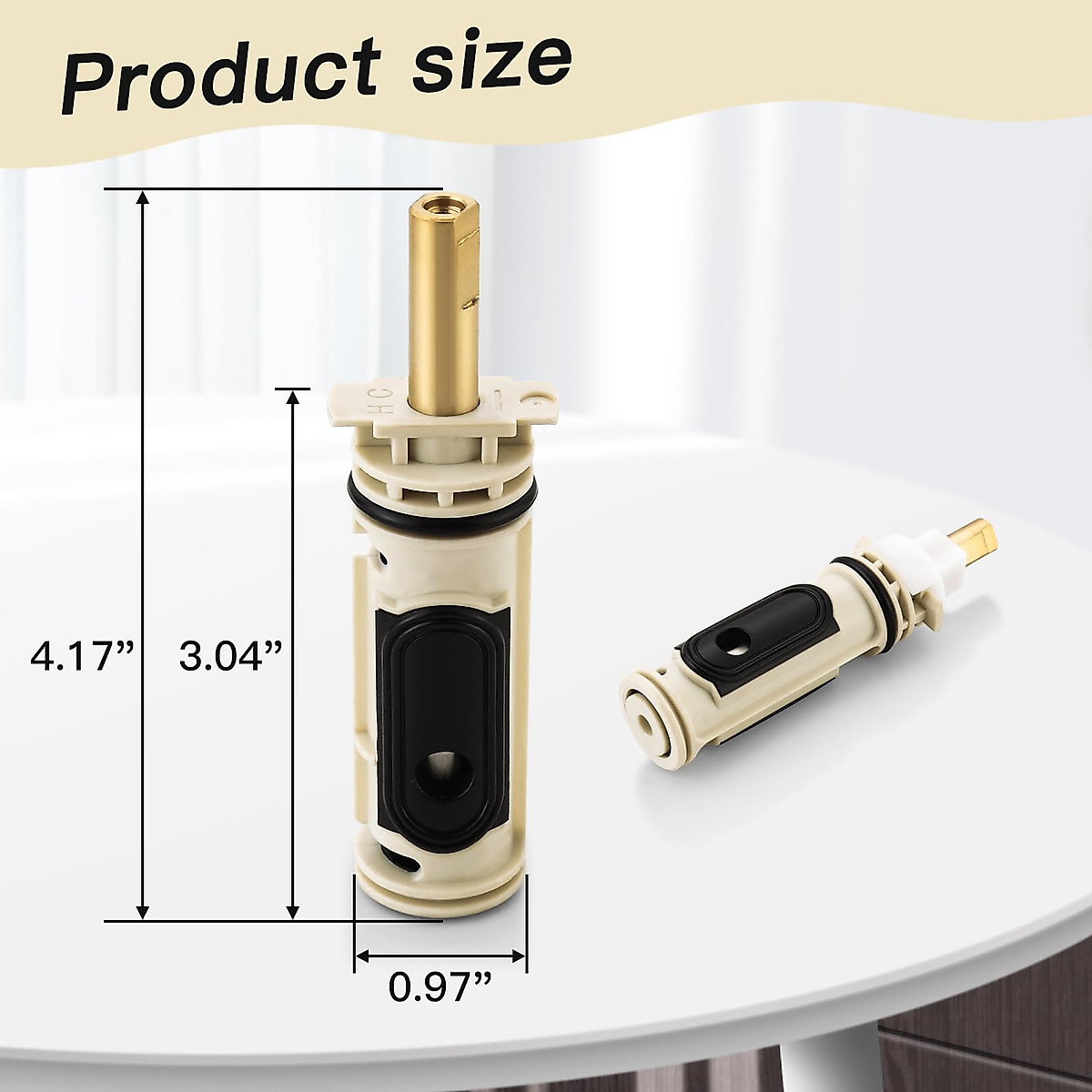 1222 Replacement Cartridge Kit for Moen One-Handle Posi Temp Faucets,Replacement Compatible with Moen Tub Shower，Durable Brass & Plastic(Silicone Oil Included,Retainer Clip,Installation Instructions)