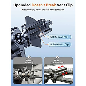 VICSEED 𝟮𝟬𝟮𝟯 𝗕𝗲𝘀𝘁 𝗖𝗮𝗿 𝗠𝗼𝘂𝗻𝘁 Car Phone Mount, 𝗨𝗽𝗴𝗿𝗮𝗱𝗲𝗱 Air Vent Phone Holder for Car, Handsfree Cell Phone Car Mount Fit for iPhone 14 13 12 11 Pro Max Mini Plus Samsung