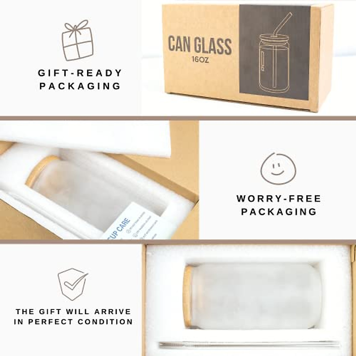 Gifts for Friends Female - Friendship Gifts for Women Friends - Best Friend Birthday Gifts for Women - Inspirational Friend Gifts for Women, Bestie Gifts for Women, BFF Gifts - 16 Oz Friend Can Glass