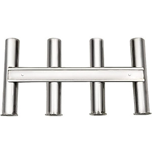 Stainless Steel Boat Fishing Rod Holder 4 Tubes Linkded Fishing Rod Rack Wall-Mounted Fishing Pod Racks for Marine Yacht Kayak Camper RV