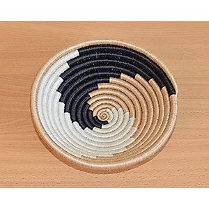 Hand Woven African Basket - Small - 8 Inches Sisal & Sweetgrass Basket - Woven Bowl - Handmade in Rwanda, SRB223