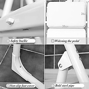 PENGJIE Folding Ladder Step Stool Ladder Stool 3 Step Folding Heavy Duty Steel Portable Anti-Slip Mat 150 Kg Capacity