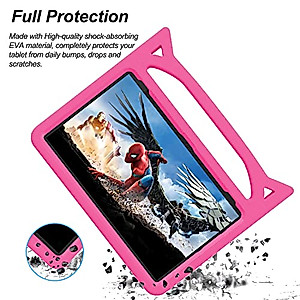 All-New Fire HD 10 & Fire HD 10 Plus Tablet Case for Kids(11th Generation, 2021 Release),Lightweight Shockproof Kid-Proof Cover with Stand Kids Case for Amazon Fire HD 10 Tablet&Kids Pro Tablet,Rose