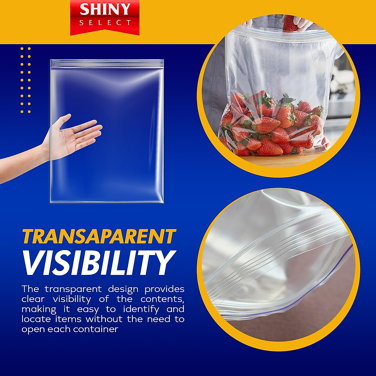 [ 12 COUNT ] Extreme THICK -3 MILL- Extra Large Super Spacious Strong CLEAR Big Bags, - Zipper Top - 5 GALLON, 3 Mill, Size 18"x24" Plastic Food Storage Bags For Clothing, Toys, Storage, Organization