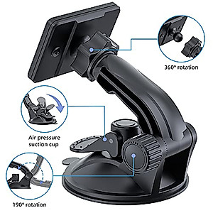 Magnetic Car Tablet Mount, Car Universal Dashboard Windshield Strength Suction Cup Car Phone Mount Holder with 360 Degree Rotating Super Strong Magnet TPU Suction Viscosity, for 4"- 10" Phones &Mounts