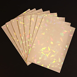 50PCS Premium GEM Laser Outer Matte Photo Holographic Card Sleeves Holo Card Cover Standard Size Shiny Foil Trading Card Sleeve Kpop Cartas Protector 66x91mm Suit Binders (White)