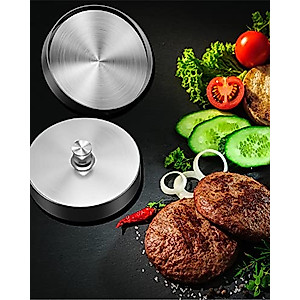 Burger Press - Hamburger Patty Maker, 3.6"/9.5cm Stainless Steel Pie Press Mold.