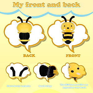 Civaner 2 Pieces Stuffed Honeybee Toy Bee Movie Plush Bee Stuffed Animal for Honey Bee Decor 1st Birthday Bee Themed Party, 7.87 Inches