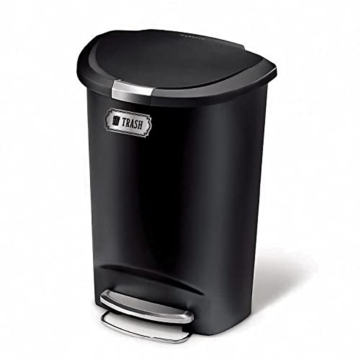 Recycle and Trash Logo Symbol - Elegant Golden Look for Trash Cans, Containers, and Walls - Laminated Vinyl Decal (XSmall, Silver - Elegant 2)