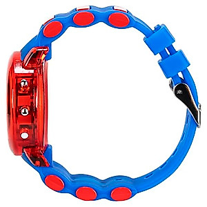 Accutime Kids Marvel Spider-Man Digital Quartz Plastic Watch for Boys & Girls with LCD Display Red/Blue (Model: SPD4464)