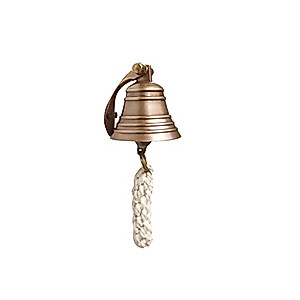 The Metal Magician 2" Antique Brass Bell Quality Marine Wall Mounted Ship Hanging Bell Perfect for Dinner, Indoor, Outdoor, School, Bar, Reception, Last Order & Church