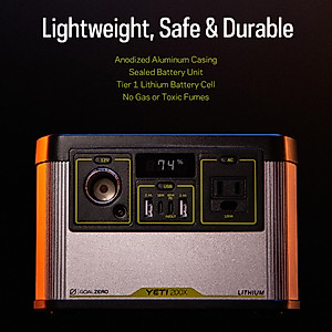 Goal Zero Yeti Portable Power Station - Yeti 200X w/ 187 Watt Hours Battery Capacity, Includes Nomad 20 Solar Panel USB Ports & AC Inverter - Solar Generator for Camping, Travel, Outdoor