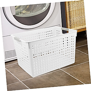 Dirty Clothes Hamper Plastic Organizer Bins Baby Bath Towel Storage Basket White Desktop Plastic Baskets Pp Baby Plastic Laundry Baskets Sundries Storage Holder