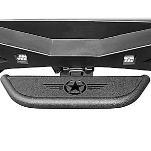 EYOUHZ Universal Pentagram Logo Bumper Hitch Step Trailer for 2 Inch Receiver Compatible with Pickups Trucks Vans SUVs ATVs, with Pin Lock & U-Bolts Stabilize, Tow Guard Protector Rear bar