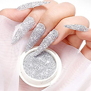 Yamaler 1 Set Nail Ornament Reflective Stunning Visual Effect Lightweight Shining Glitter Nail Powder with Stick Set Nail Supplies