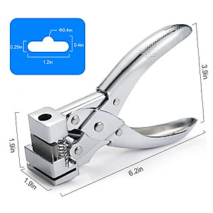 T Slot Shape Hole Punch Steel Handheld Hanger Airplane Hole Punch Butterfly T-Hook Clamp Pliers Cutter ID Punching Plastic Cardboard Badge Label for DIY Handmade Crafts Utensils (T Hole Punch)