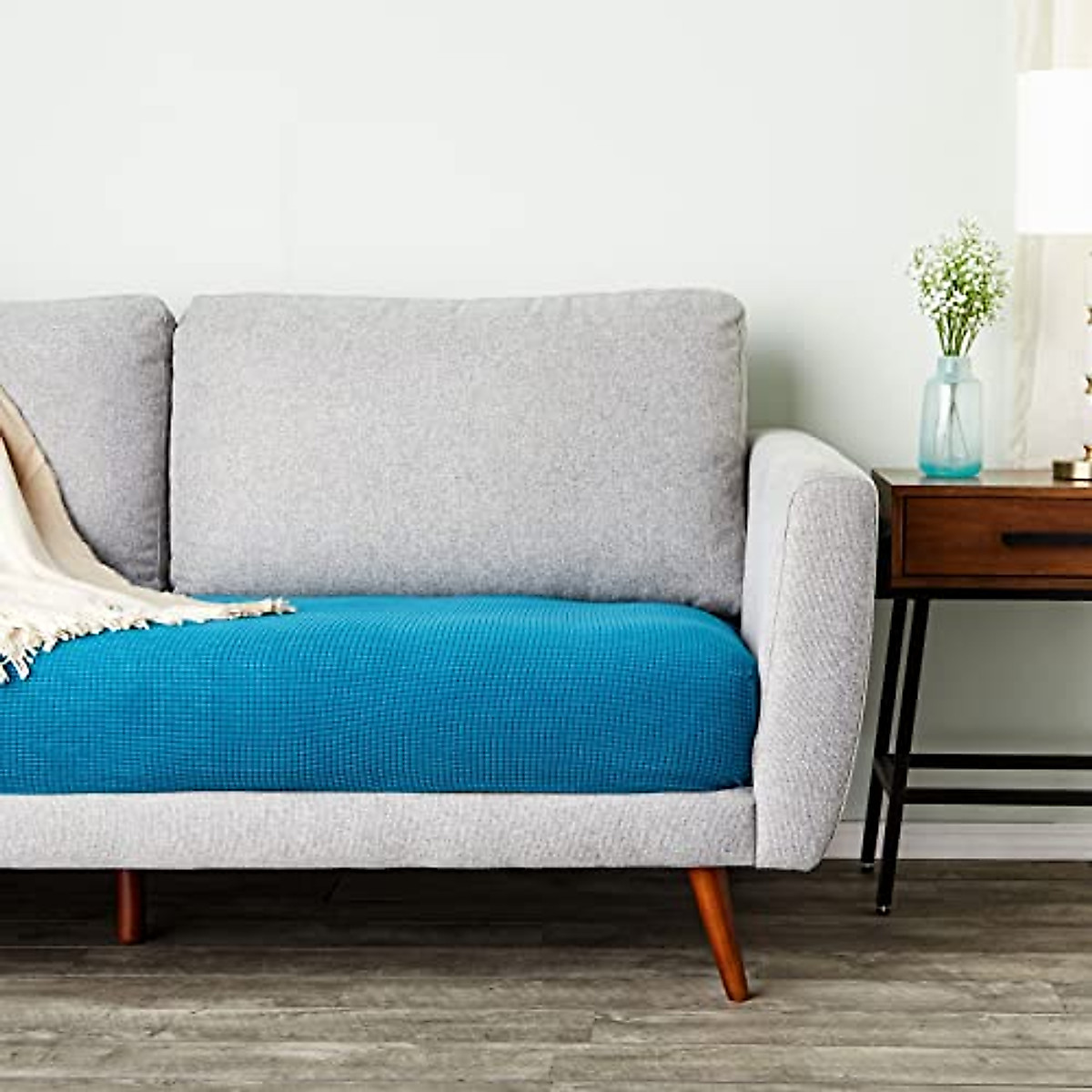 Juvale 2 Pack Stretch Outdoor Cushion Covers for Patio Furniture and Sofas, Reversible (Medium, Teal)